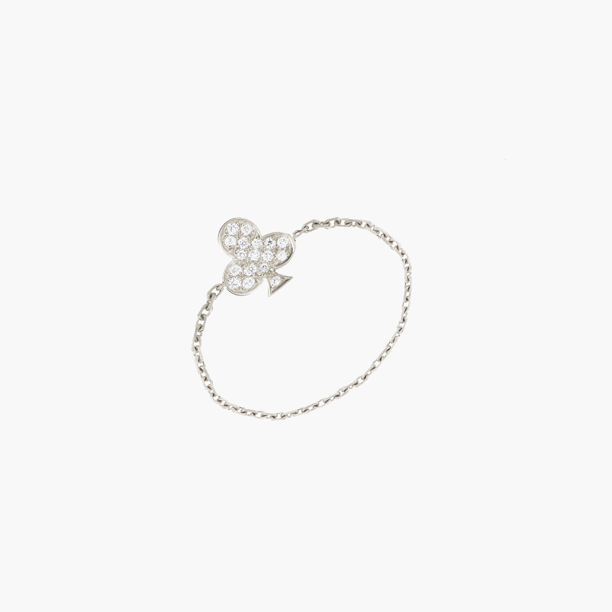 Harmony Chain Ring 18K White Gold & Lab Diamonds - MYSTERYJOY